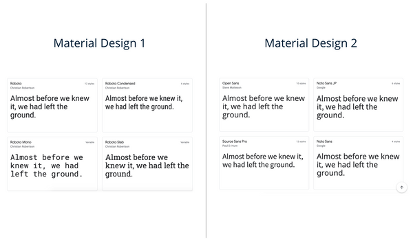 Material Design 1 vs Material Design 2 vs Material Design 3 - Comparison