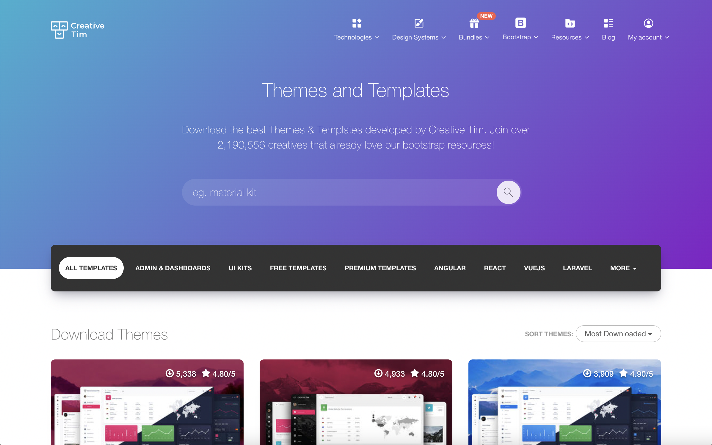 Material Dashboard 2 by Creative Tim