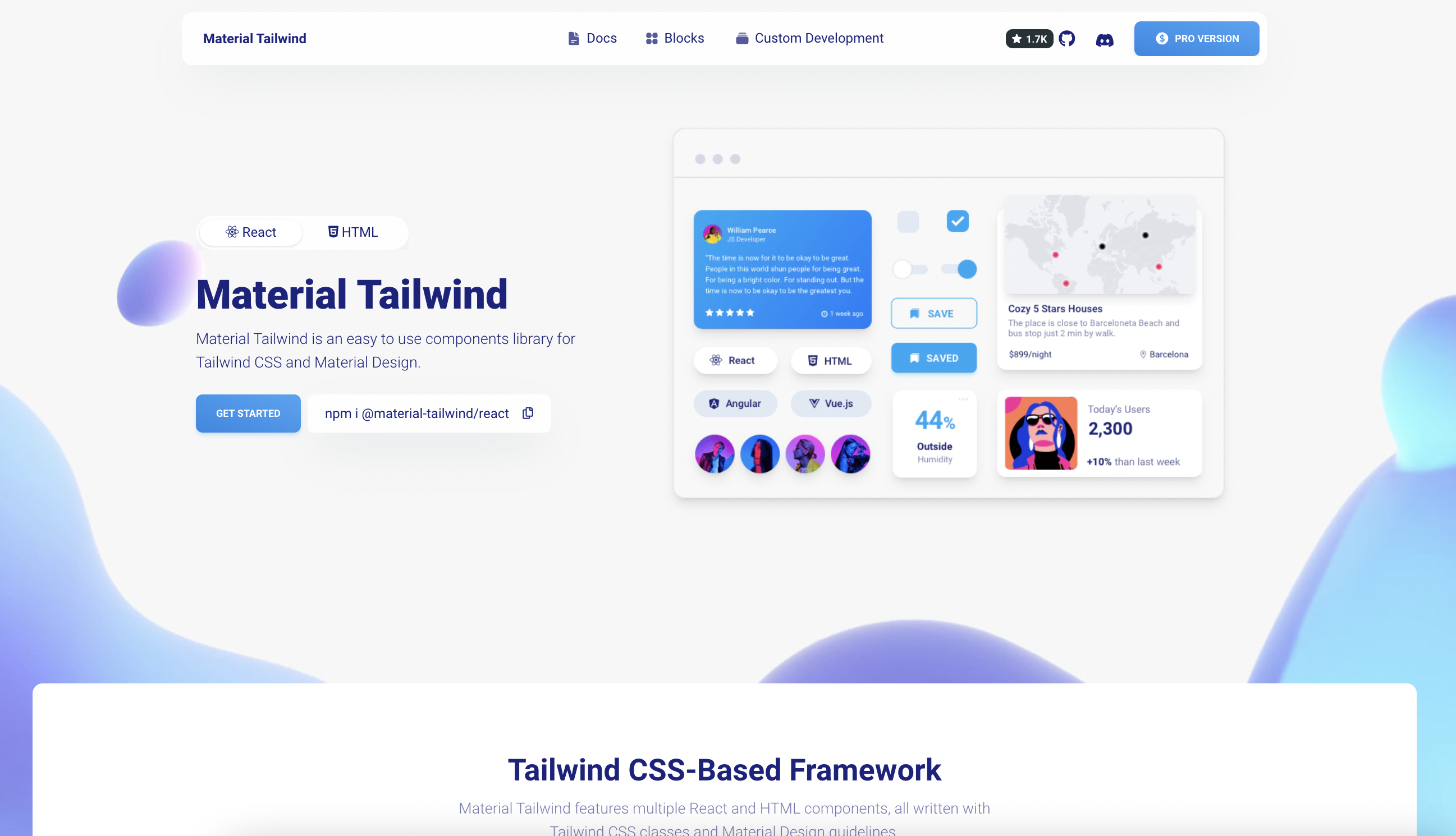 Material Dashboard 2 by Creative Tim
