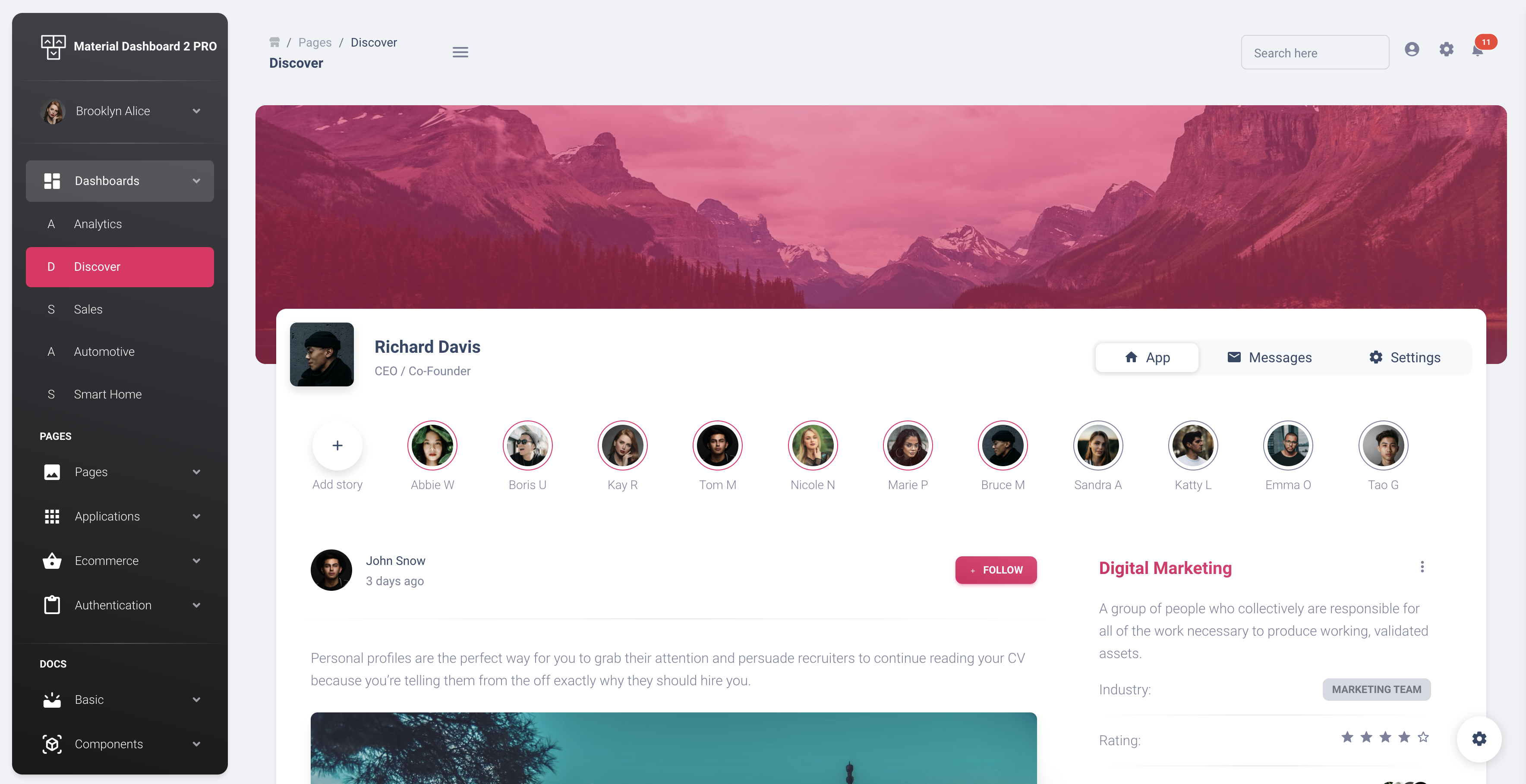 Material Dashboard 2 by Creative Tim