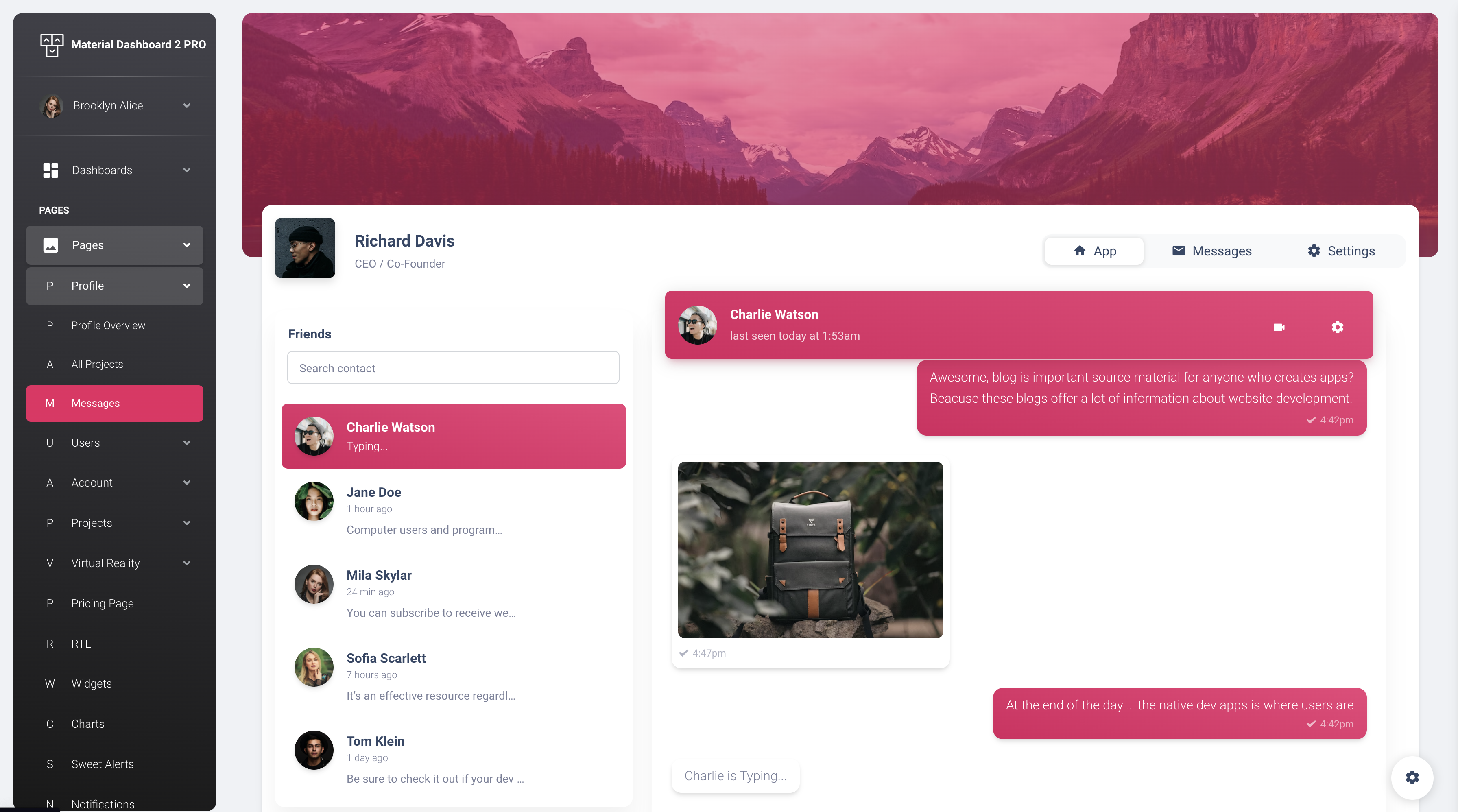 Material Dashboard 2 by Creative Tim